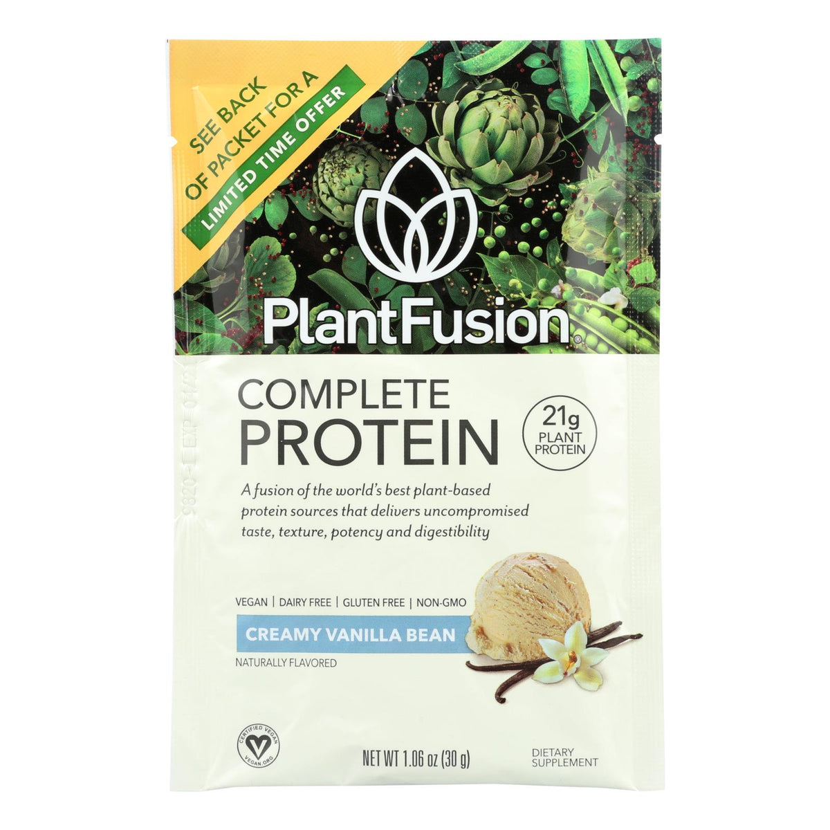 Plantfusion - Complete Protein - Vanilla Packets - Case Of 12 - 30 Gra